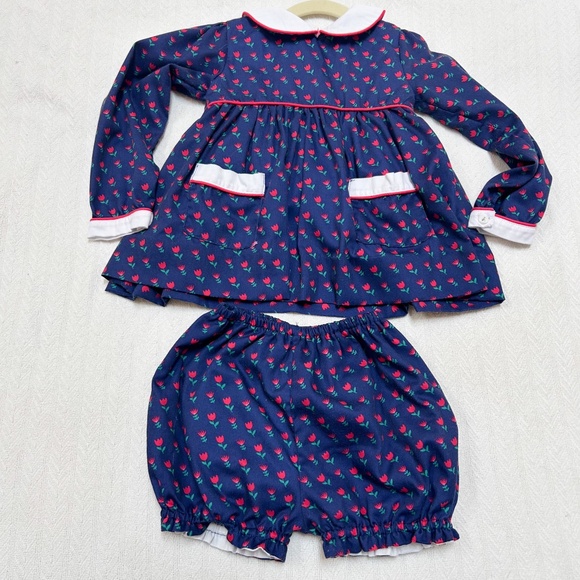 Smockingbird | Matching Sets | Smockingbird Navy Red Flower Dress ...